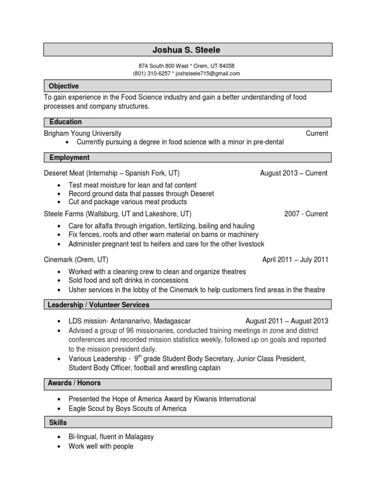 Josh Steele Resume | PDF