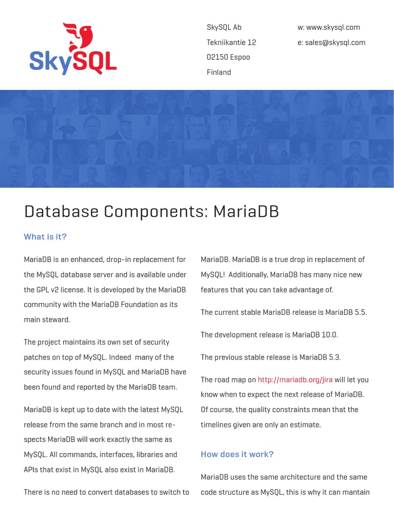 Database Components - MariaDB | PDF | My Sql | Digital Technology