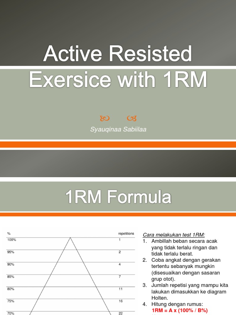 Active Resisted Exersice With 1RM | PDF
