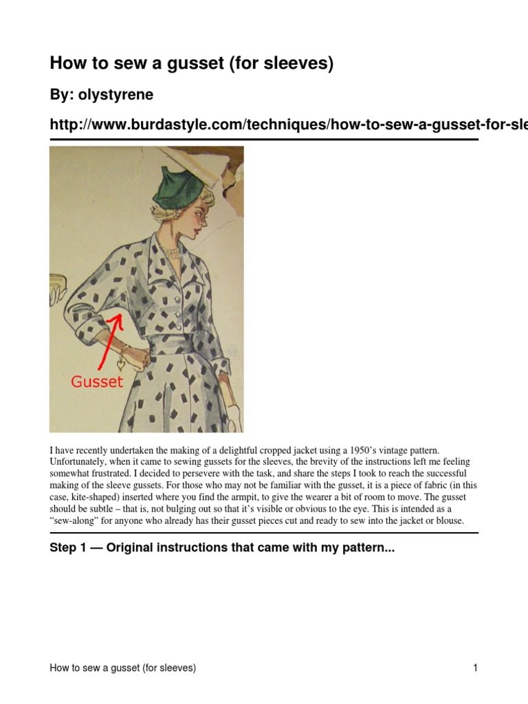 Sewing Sleeve Gussets Made Easy | PDF | Seam (Sewing) | Sewing