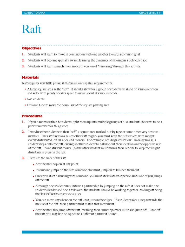 Raft Lesson Plan | PDF
