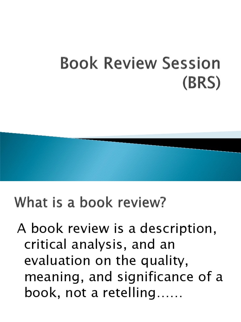 Book Review Session (BRS) | PDF | Books | Critical Thinking