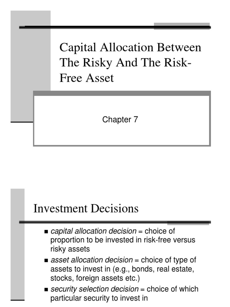 Optimal Capital Allocation Between Risky and Risk-Free Assets | PDF ...