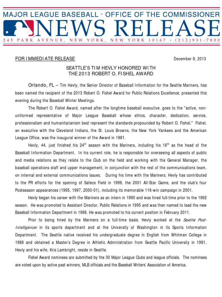 Seattle's Hevly Honored With 2013 Fishel Award - 120913 | PDF ...