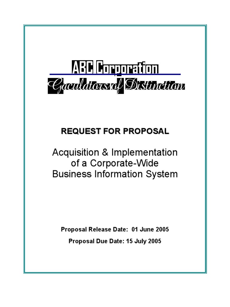 Request For Proposal Template RFP Sample | PDF | Request For Proposal ...