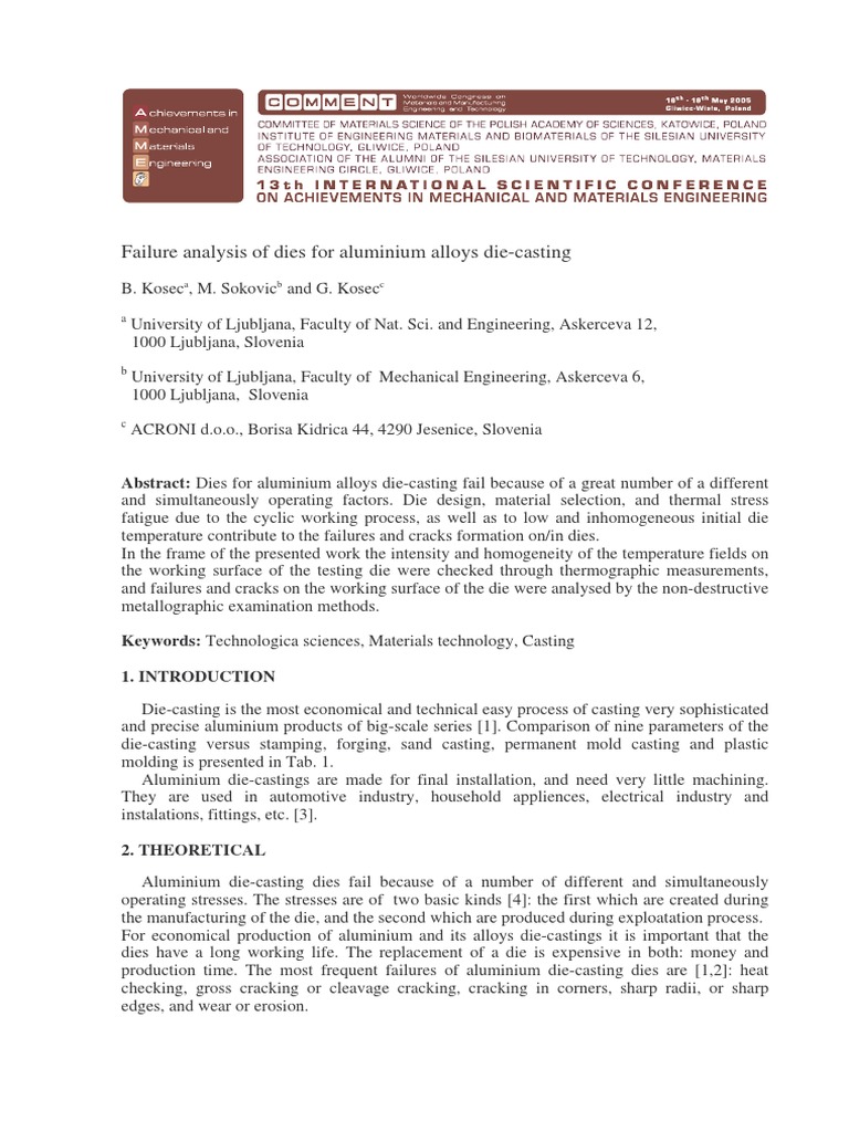 Aluminium die heat check mark.pdf | Casting (Metalworking ...