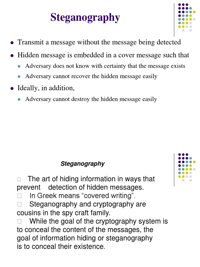 Steganography: The Art of Hiding Information to Prevent Detection | PDF | Espionage Techniques ...