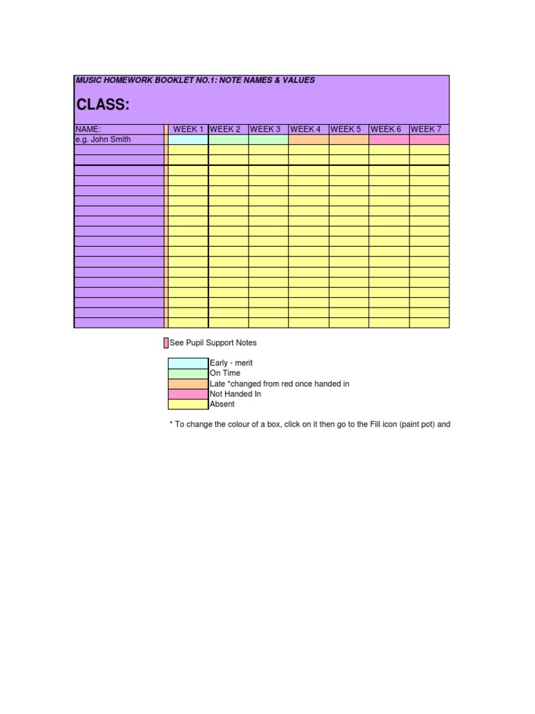 Colour Coded Homework Monitoring | PDF | Art