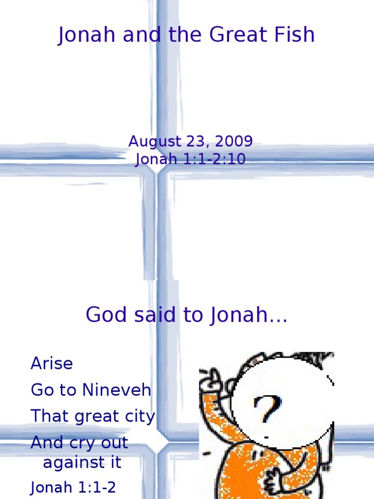 Jonah and The Great Fish | PDF