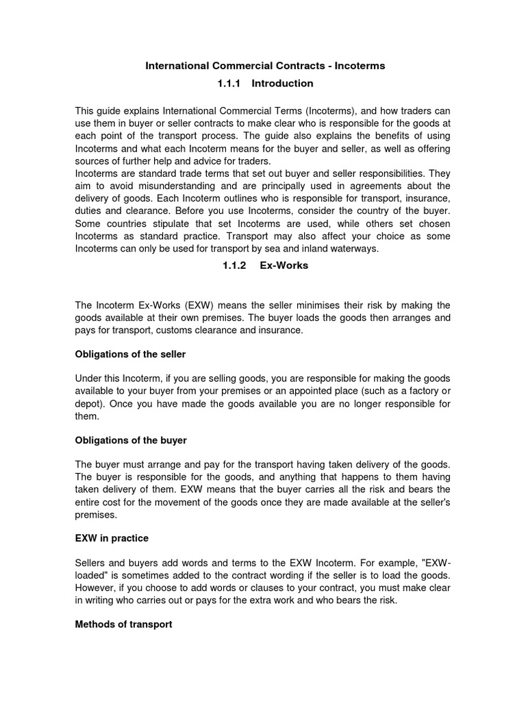 International Commercial Contracts | Trade | Industries