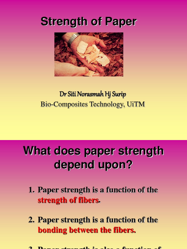 Strength of Paper | Paper | Hydrogen Bond | Free 30-day Trial | Scribd