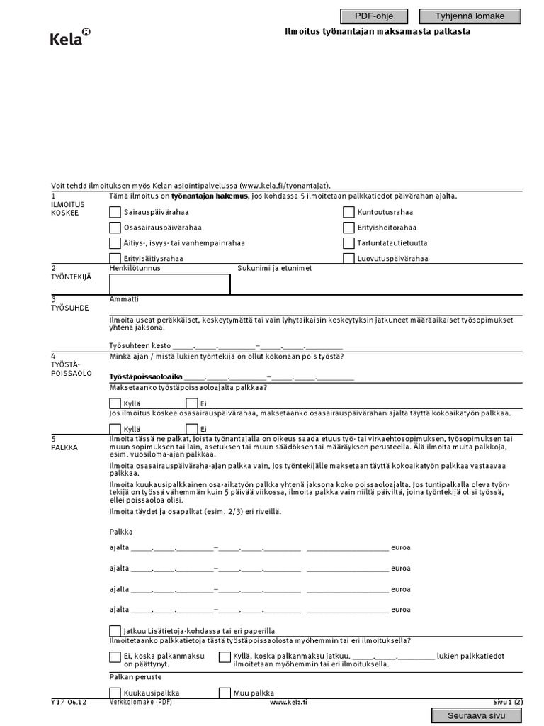 Y17 W Kelan Lomake | PDF