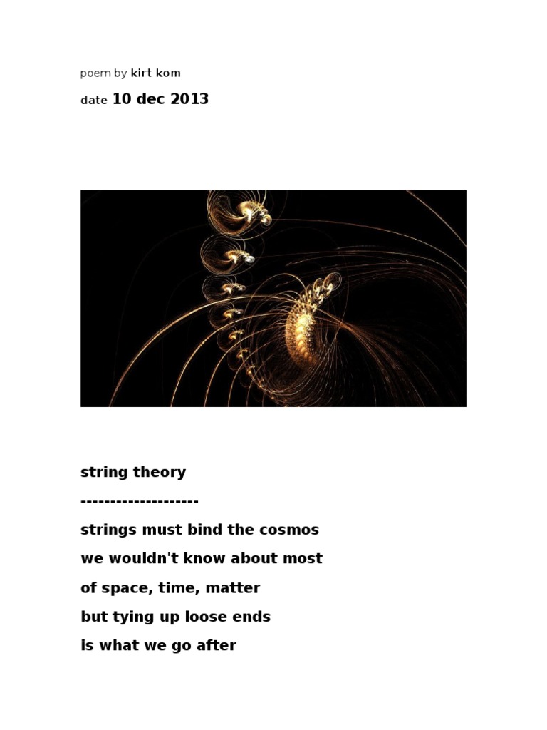 String Theory Poem by Kirt Kom | PDF