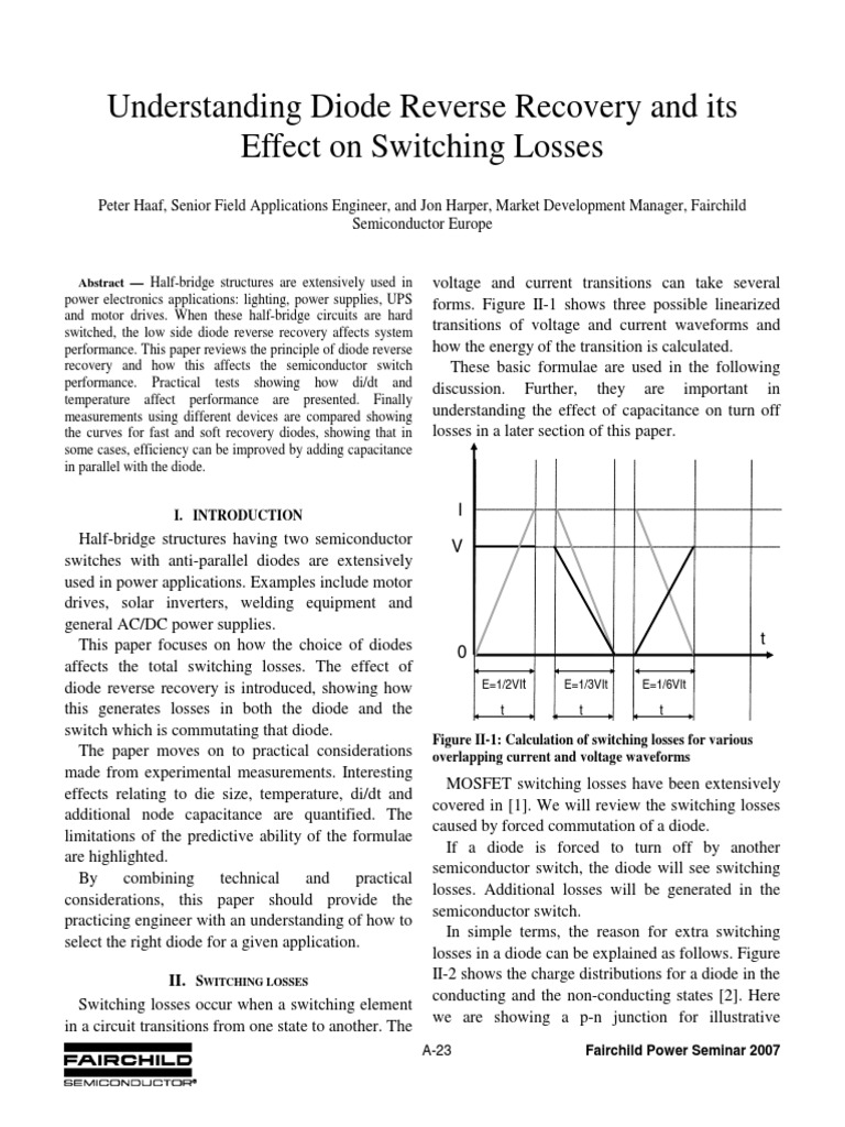 Diode Reverse Recovery Time | PDF | Diode | Capacitor