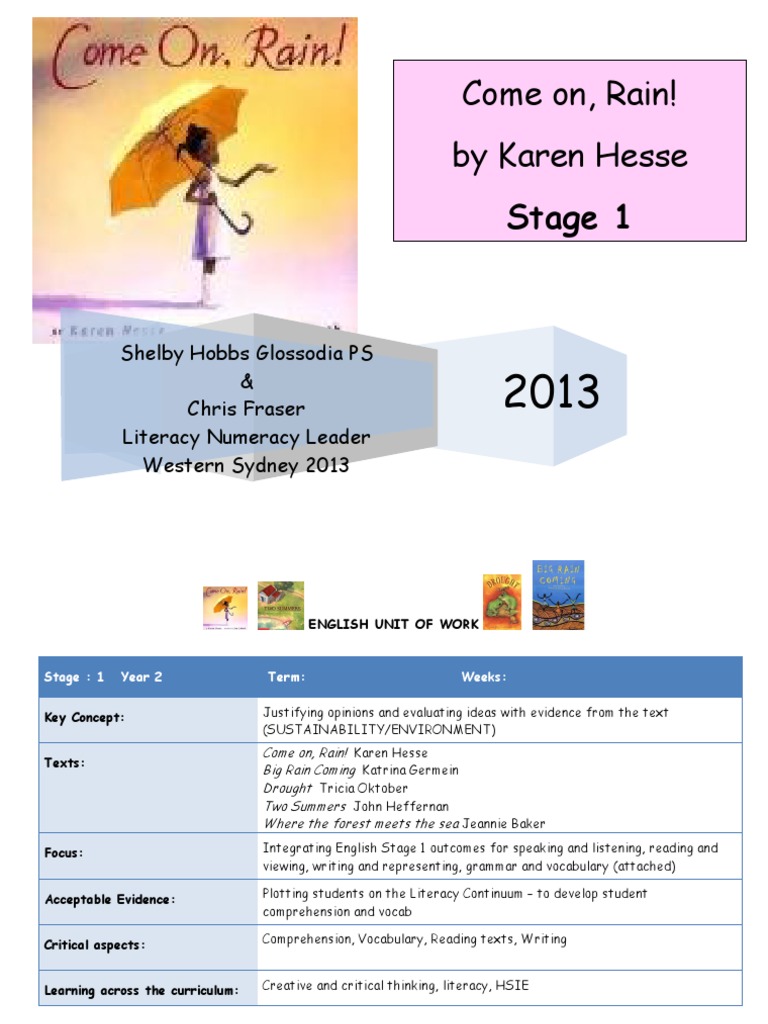 Come On, Rain! S1 | PDF | Reading Comprehension | Verb