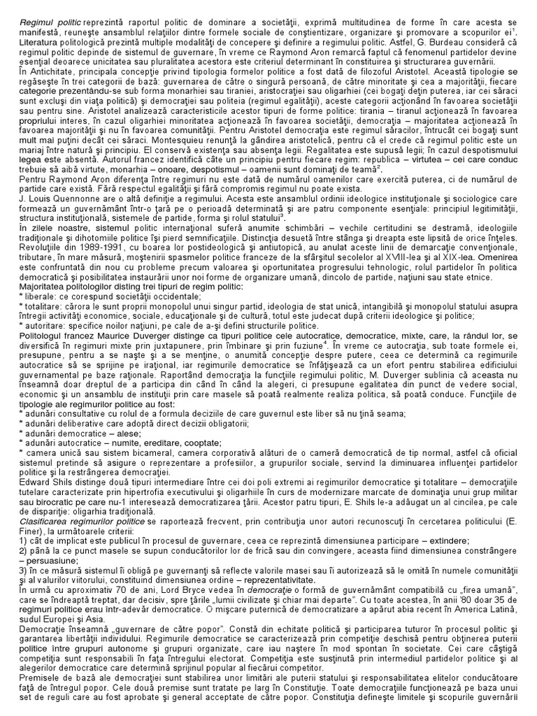 Regimul Politic | PDF
