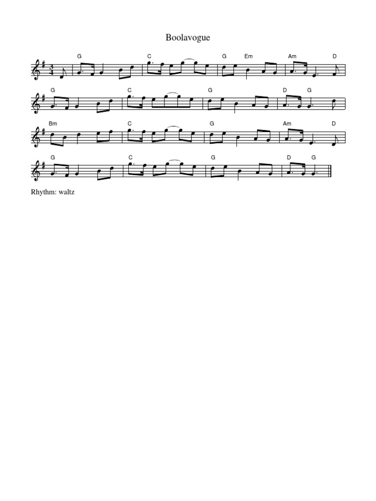 Boolavogue: Rhythm: Waltz | PDF