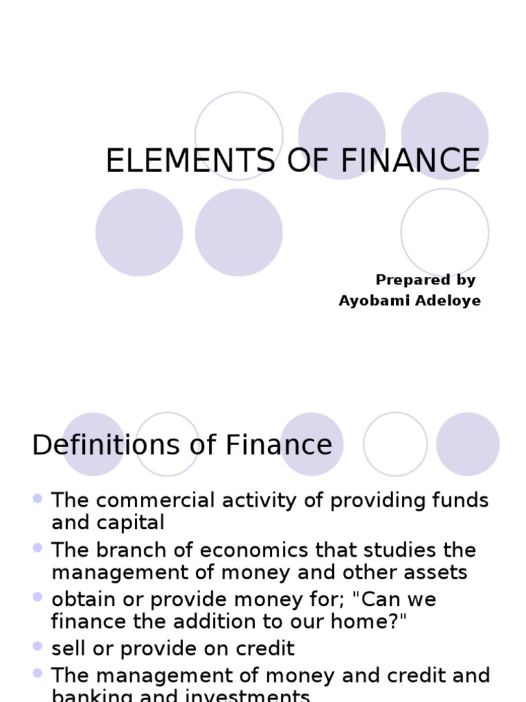 Key Elements of Finance Explained | PDF | Money Supply | Money