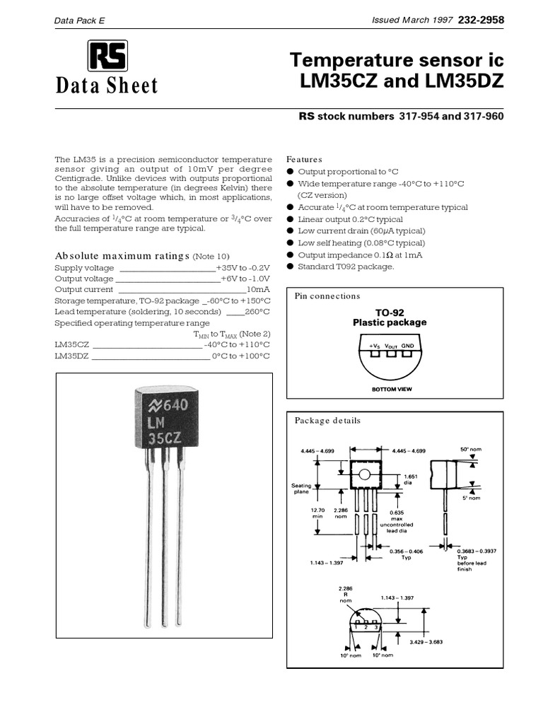 Sensor Lm35 | PDF | Temperature | Electrical Engineering