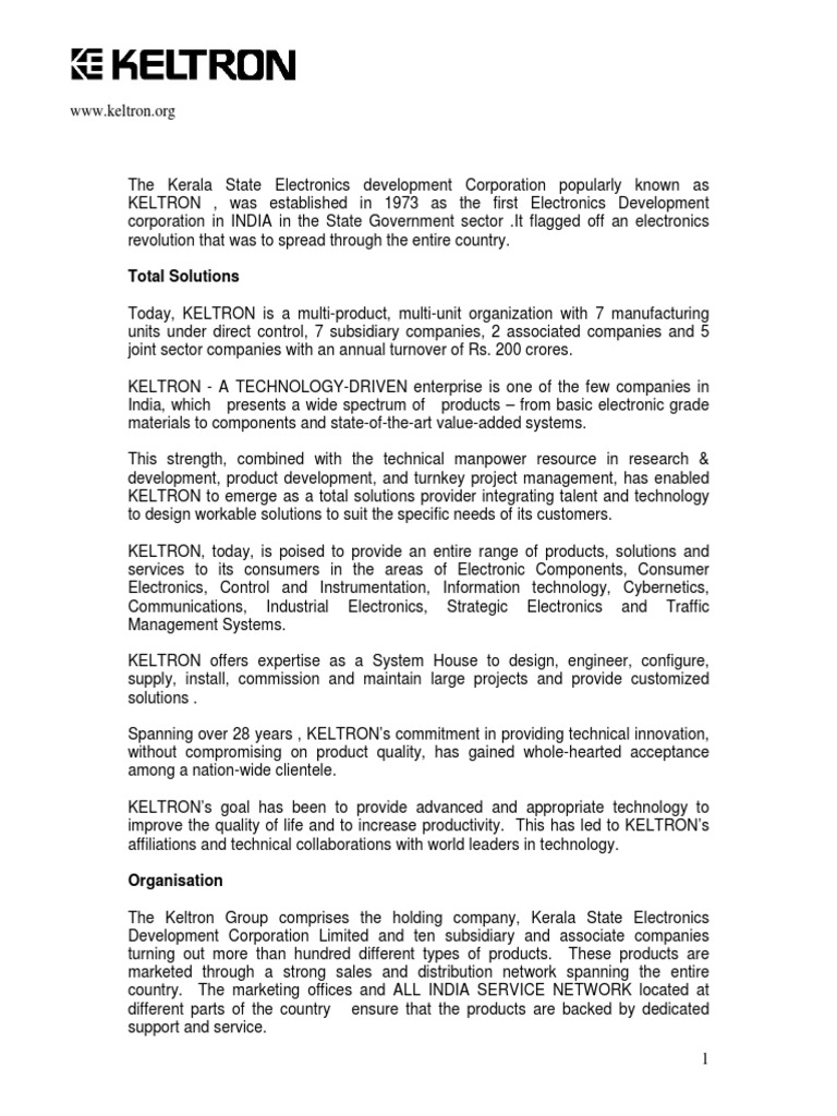Keltron Group | PDF | Electronics | Capacitor