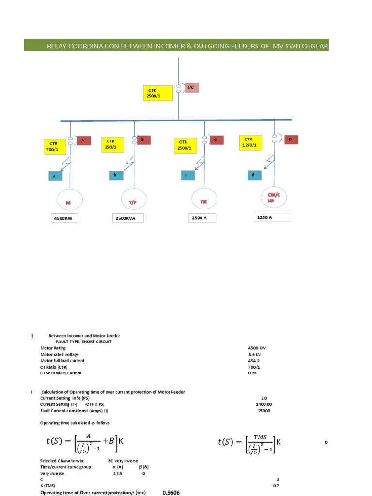 Relay Setting Coordination | PDF | Transformer | Electrical Engineering
