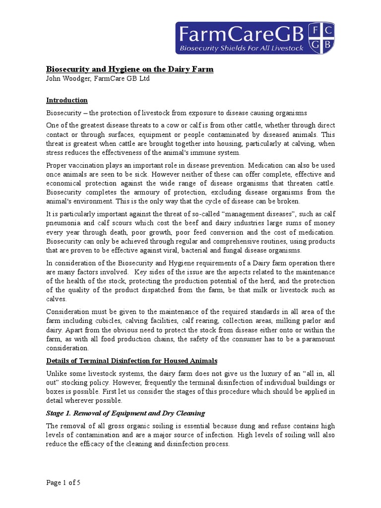 Biosecurity Dairy Farm | PDF | Dairy Farming | Calf
