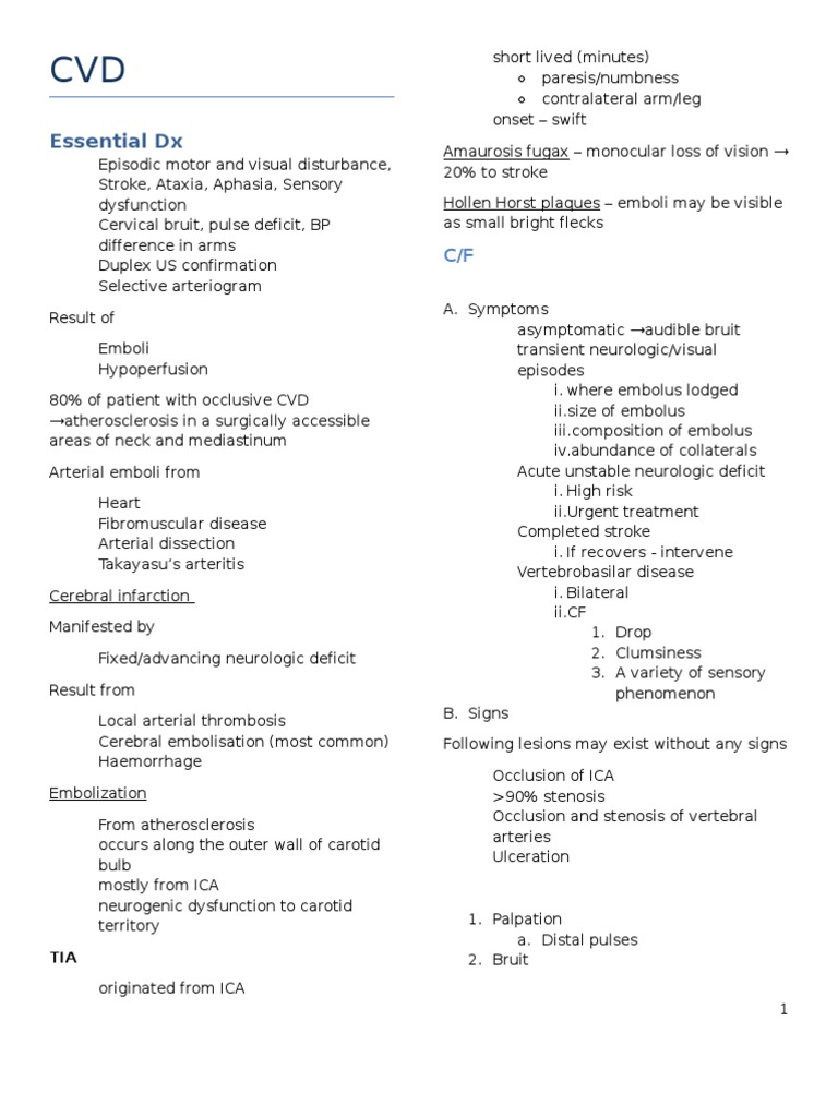 CVD CSDT | PDF | Stroke | Angiology
