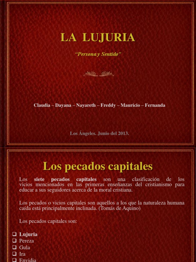 Definición y Consecuencias de la Lujuria | PDF | Siete pecados ...