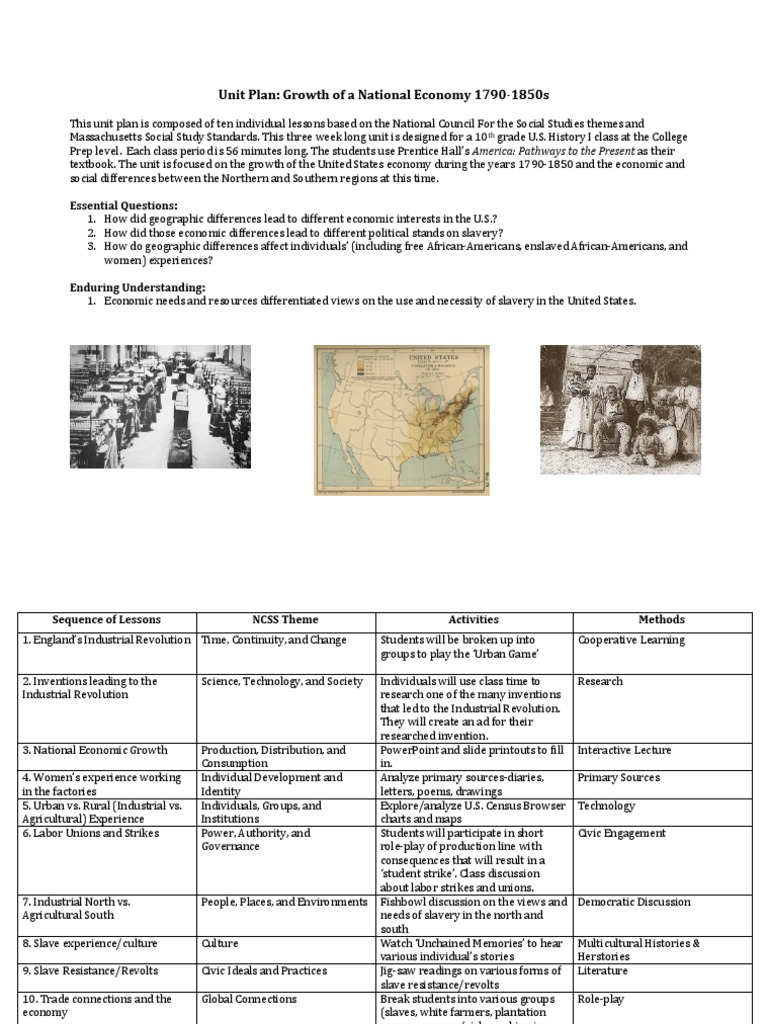 Unit Plan | PDF | Slavery In The United States | Slavery