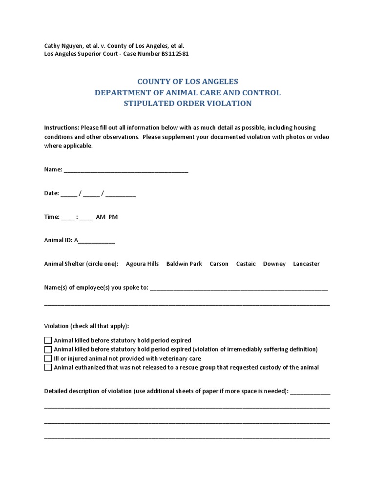 Stipulated Order Violation | PDF