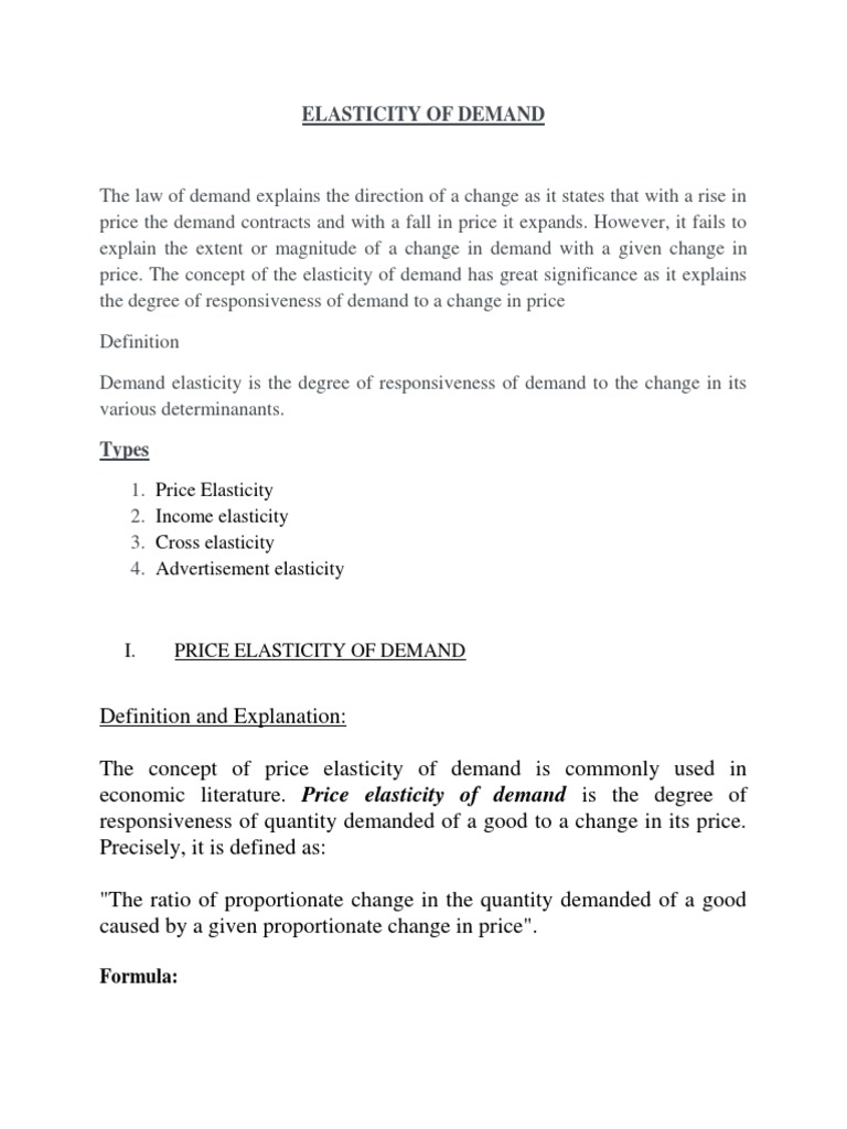 Elasticity of Demand | PDF | Demand | Price Elasticity Of Demand