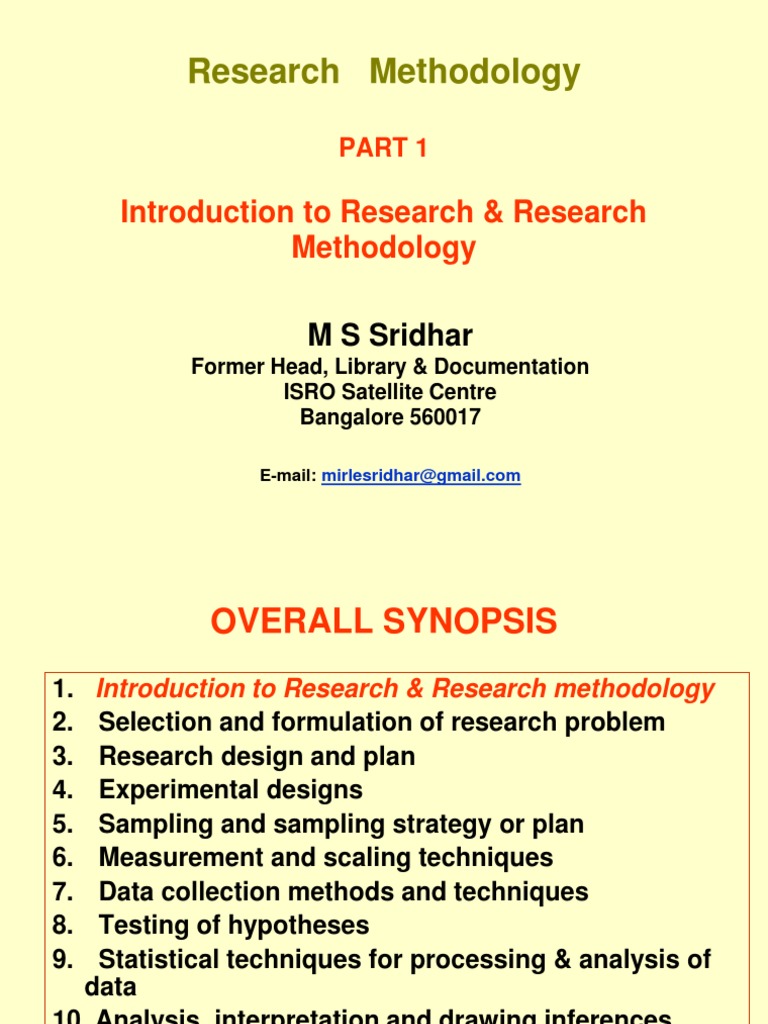 Research Methodology Part 1 Introduction To Research Research ...