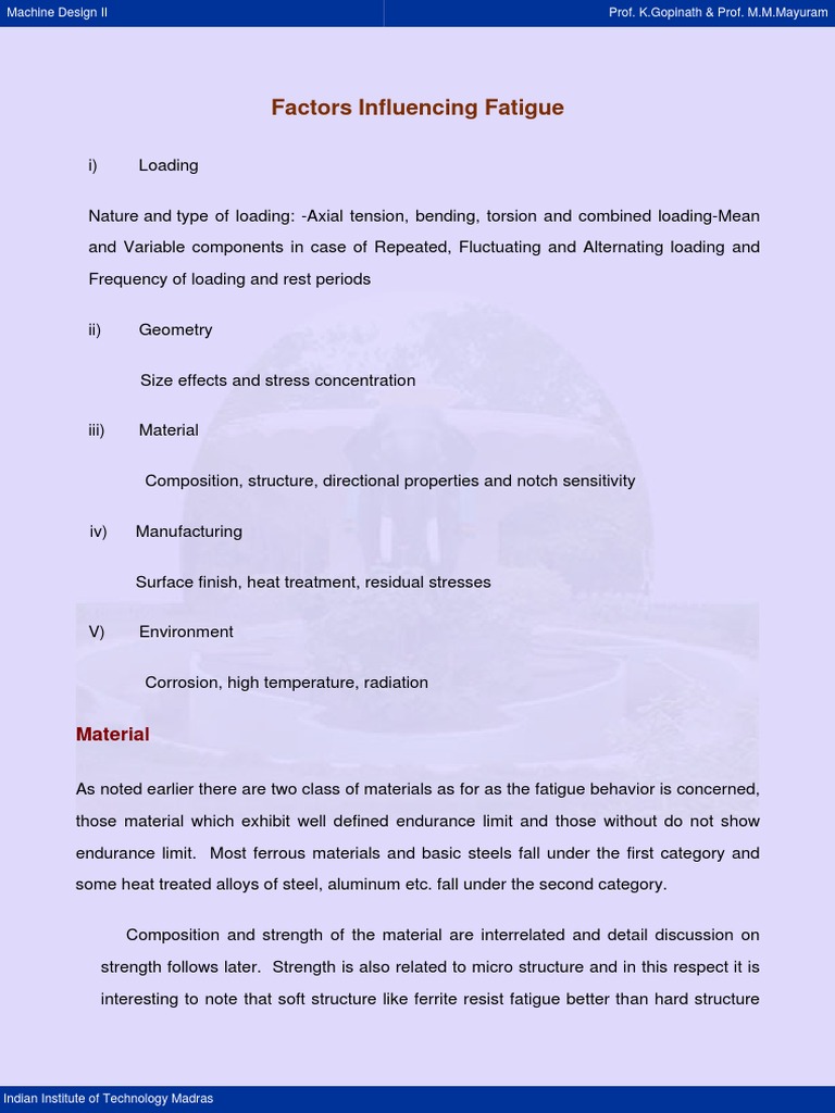 1 - 3 Nptel Design Notes | PDF | Fatigue (Material) | Strength Of Materials