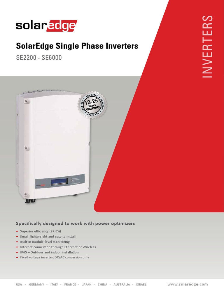 Se Single Phase Inverter Datasheet | PDF | Power Inverter | Alternating ...