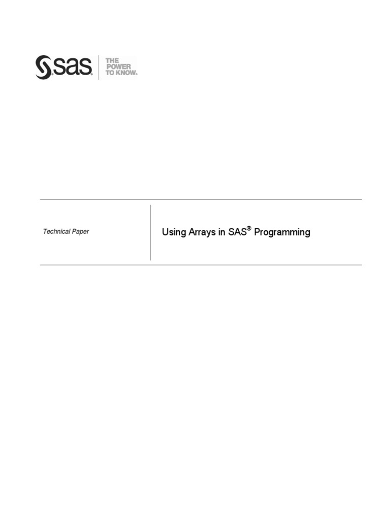 Using Arrays in SAS Programming | Download Free PDF | Array Data Type | Array Data Structure