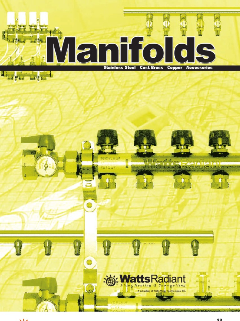 Watts Radiant Radiant Heating Manifolds | PDF | Valve | Pipe (Fluid ...