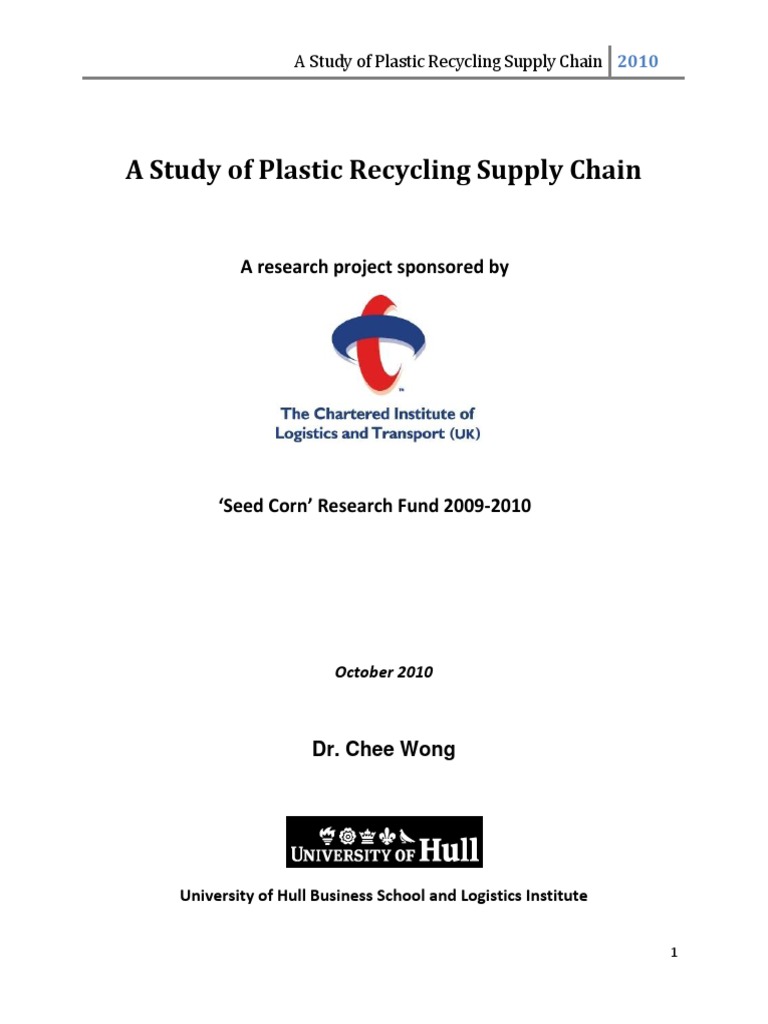 Plastic Recycling SCM Project | PDF | Recycling | Life Cycle Assessment