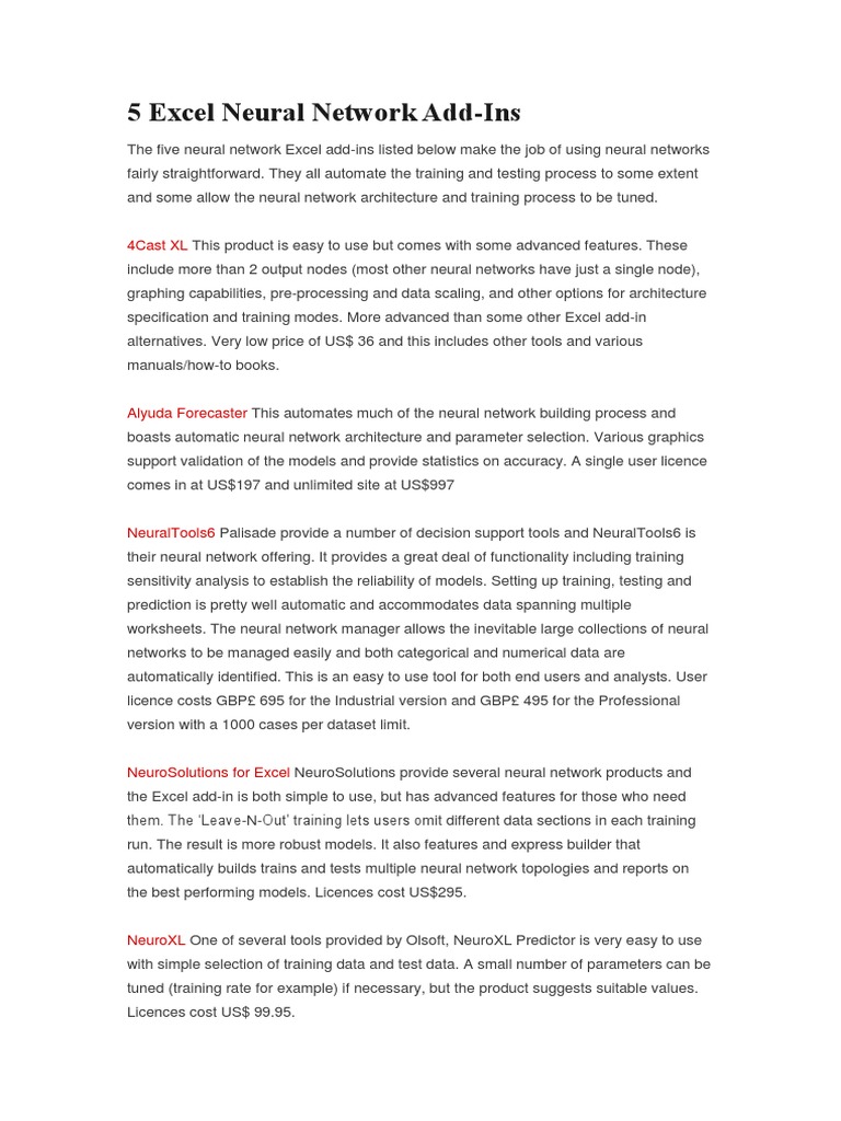 Use of Excel Sheets in Ann | PDF | Artificial Neural Network | Microsoft Excel
