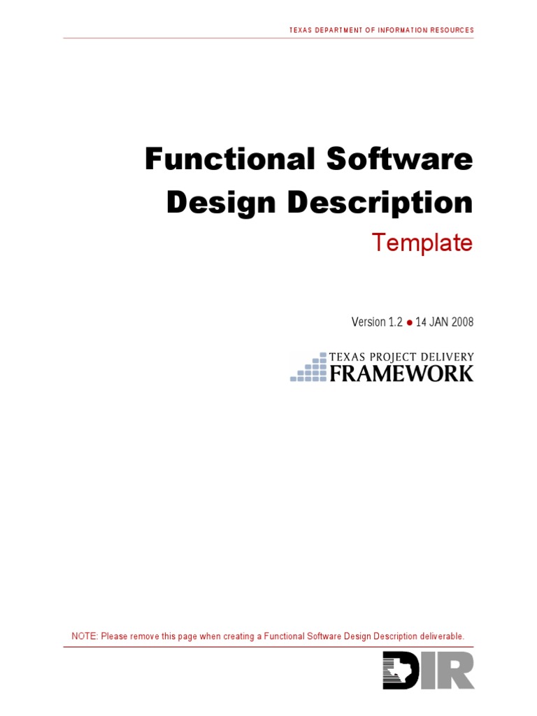 SDLC FunctionalSoftwaredesign Template | PDF | Data Model | Software ...