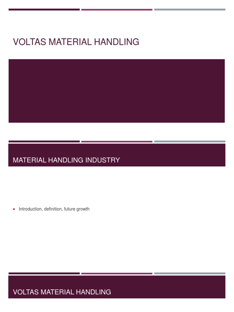 Voltas Material Handling | PDF