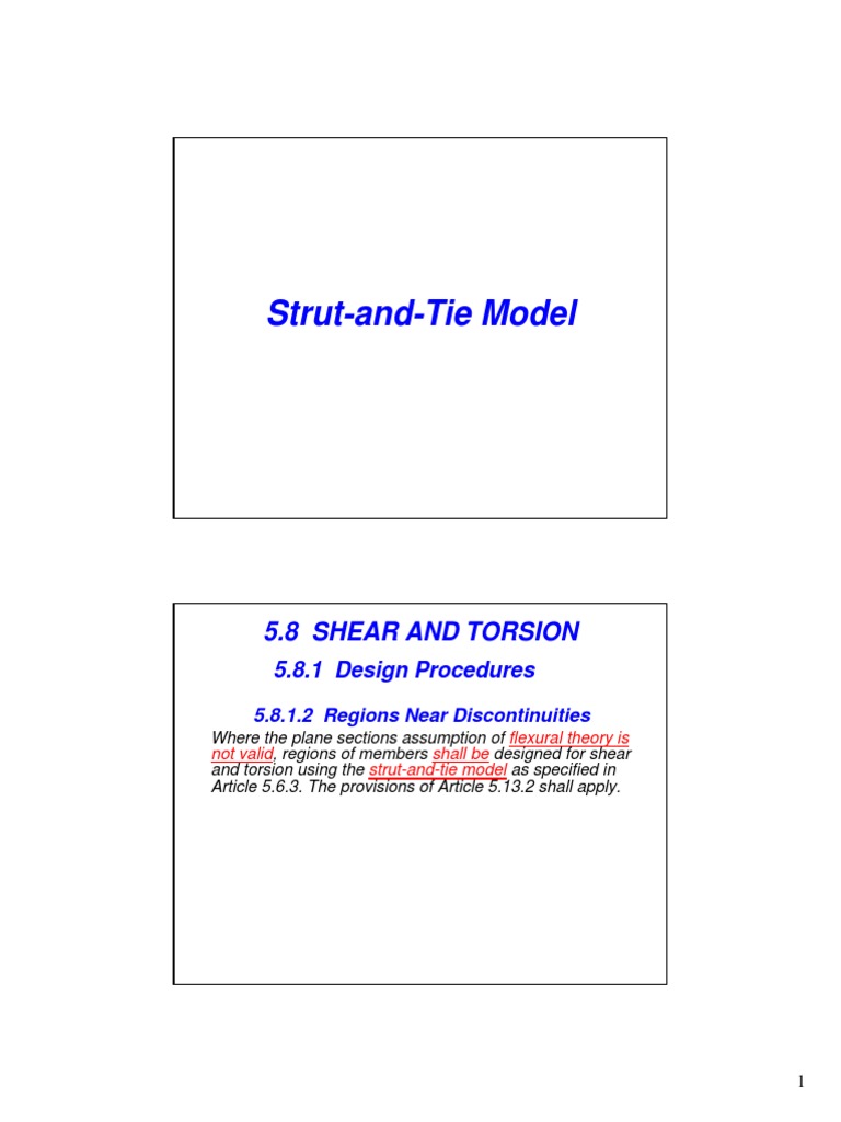Strut-and-Tie Model Design Guidelines | PDF | Beam (Structure ...