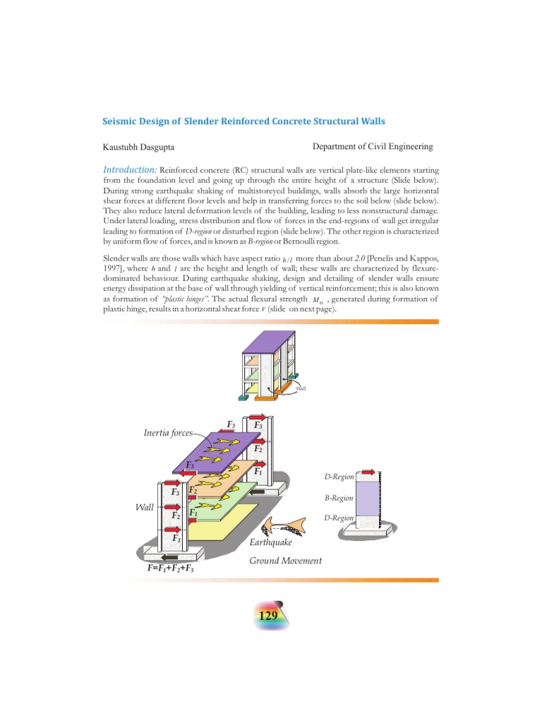 Seismic Design of Slender Reinforced Concrete Structural Walls by ...