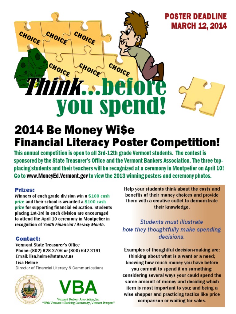 2014 Financial Literacy Poster Contest Flyer | Download Free PDF ...