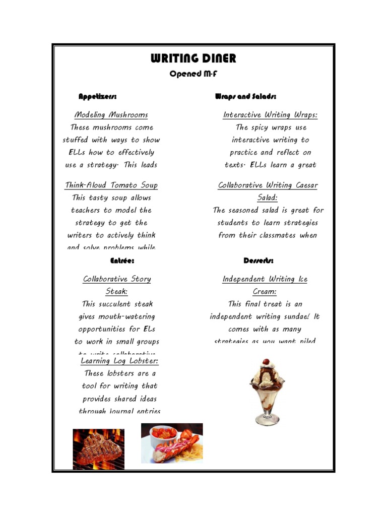 Writing Diner | PDF | Food And Drink Preparation | Cooking