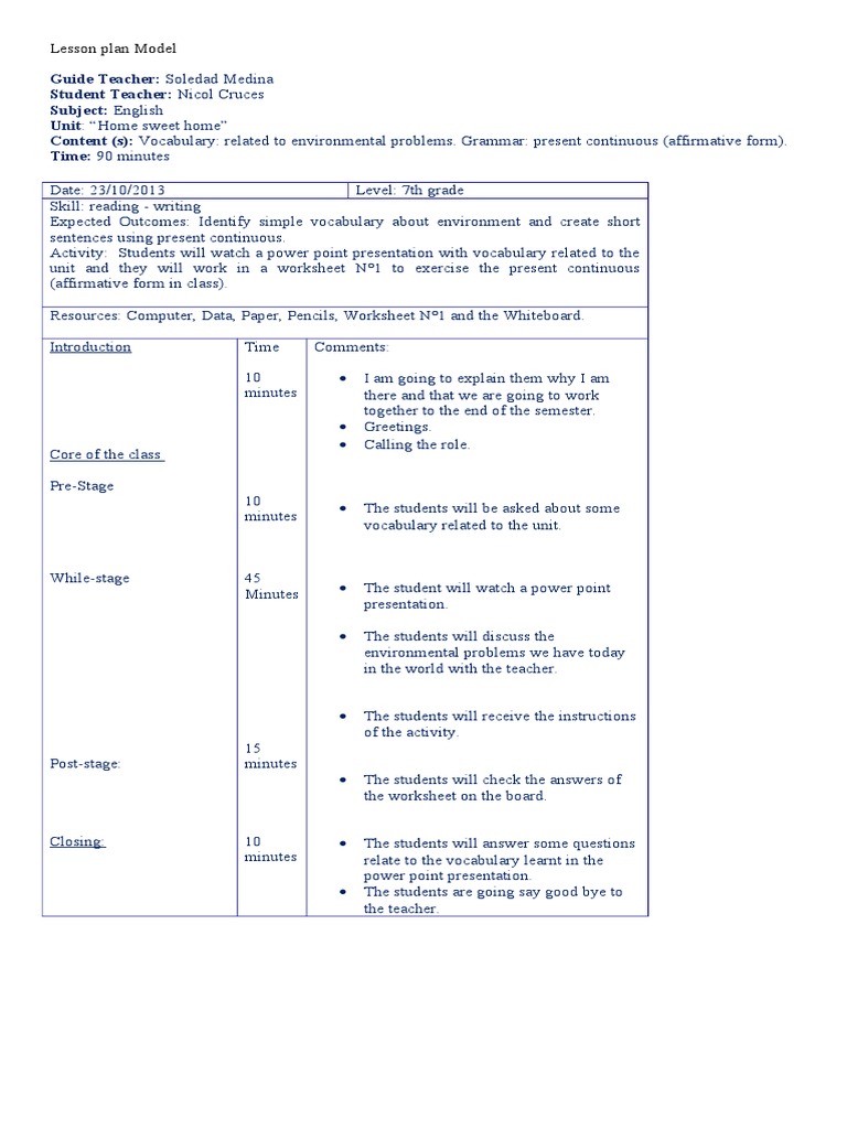 7th Grade English Lesson Plans: Home Unit | PDF | Lesson Plan | Vocabulary