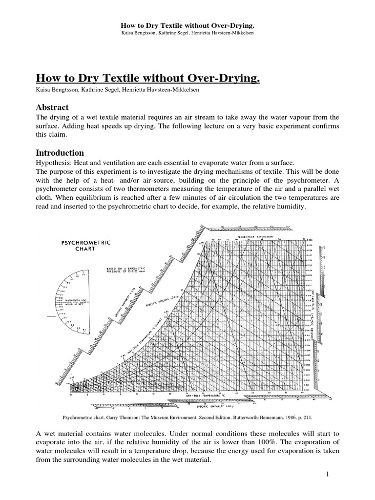 How To Dry Textile Without Over-Drying | PDF | Relative Humidity | Textiles