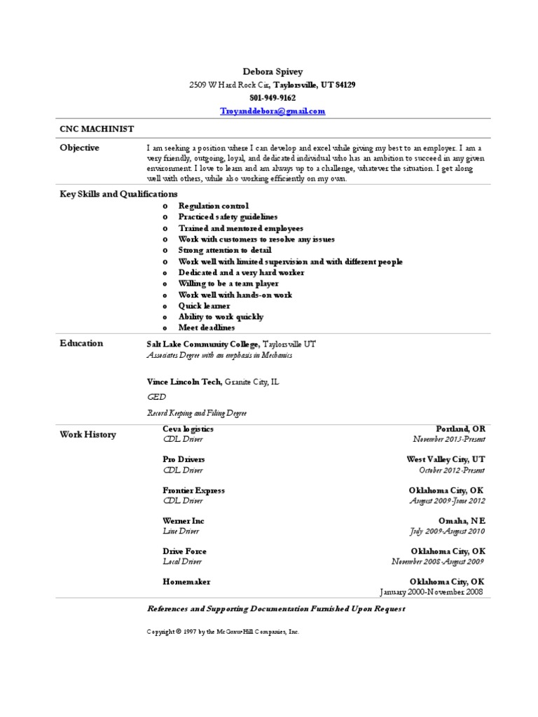 Debora Spivey Resume | PDF