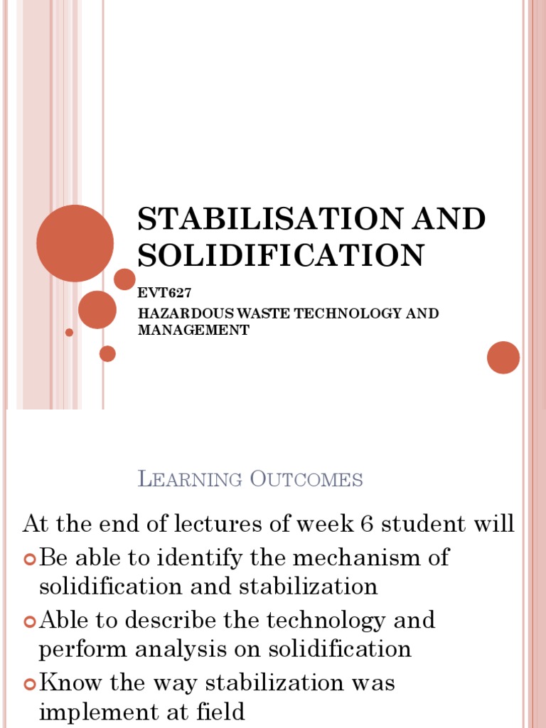 Hazardous Waste Stabilization Techniques | PDF | Hazardous Waste | Waste