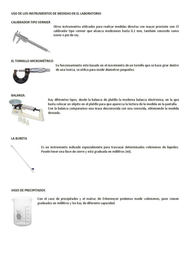 Uso de Los Instrumentos de Medidas en El Laboratorio | PDF | Volumen ...