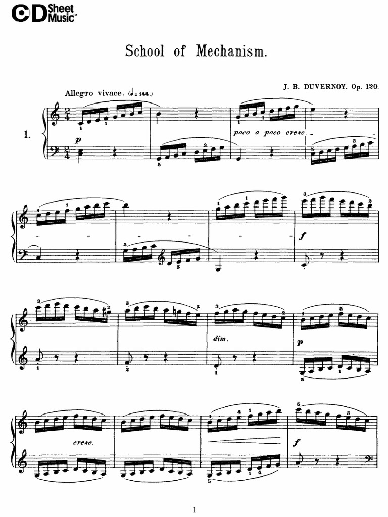 Duvernoy - The School of Mechanism, Op 120 | PDF